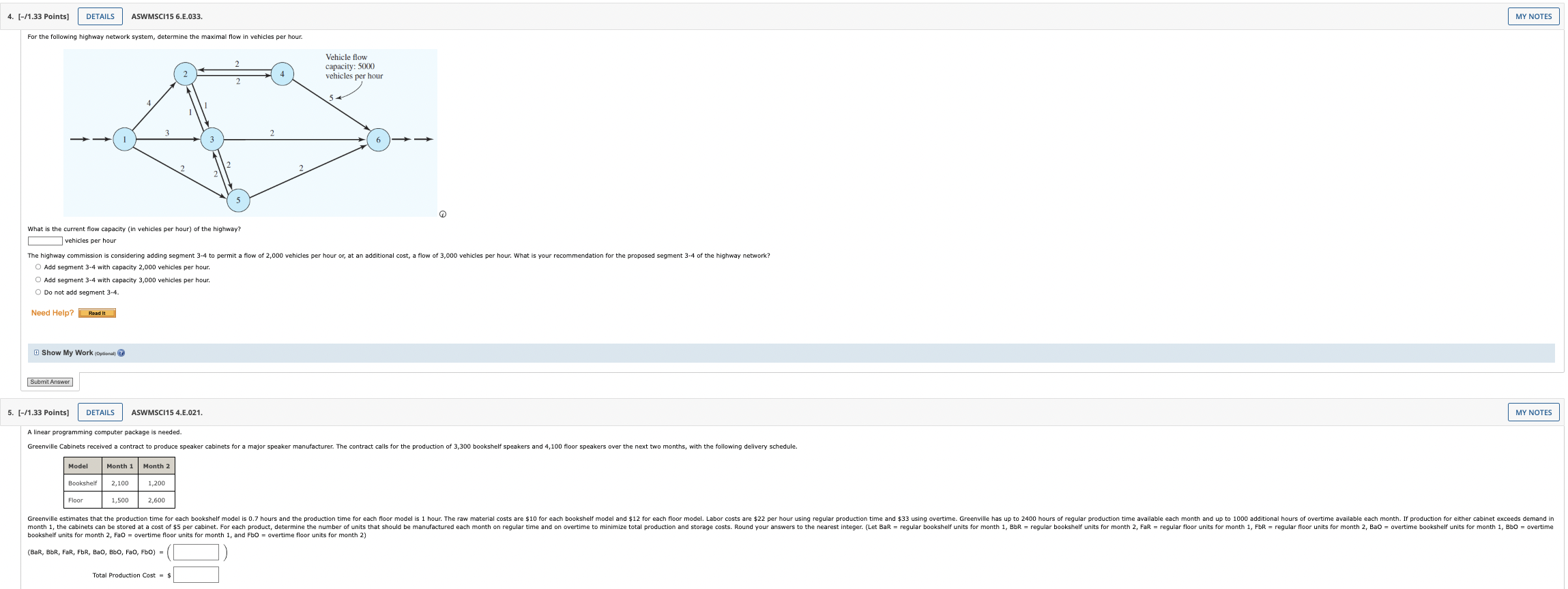 Solved I need help with both 4 ﻿and 5. | Chegg.com