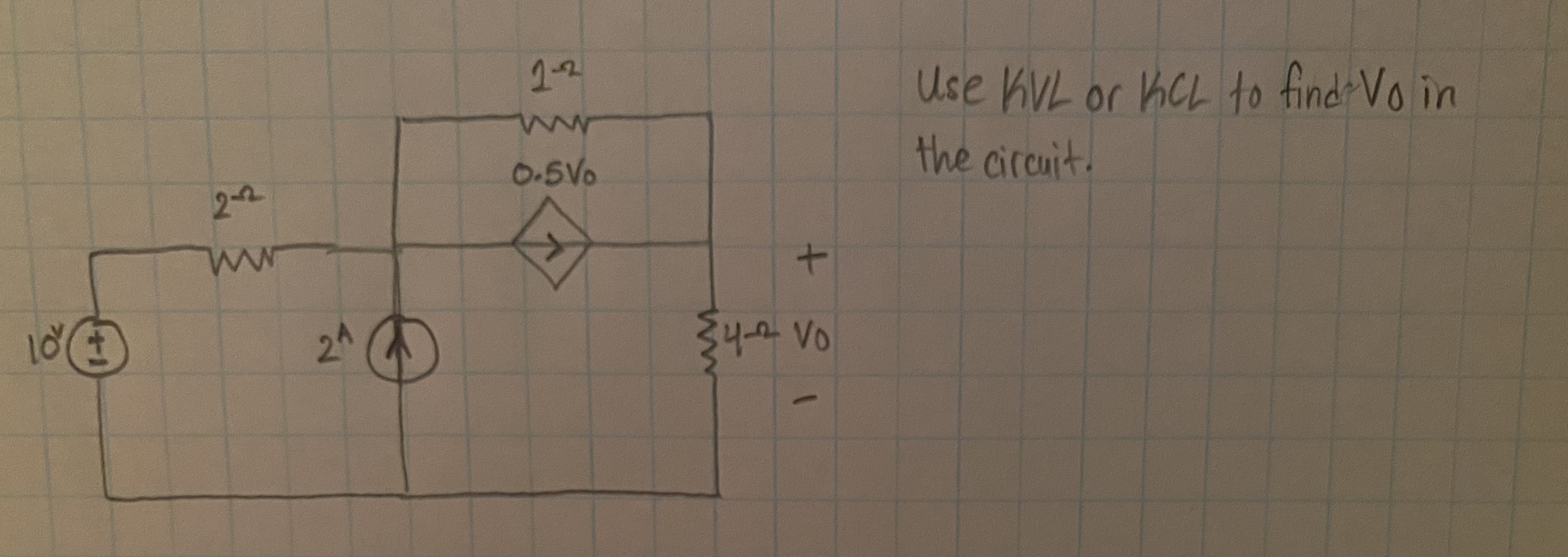 Solved Use KVL or KCL to find V0 ﻿inthe circuit. | Chegg.com