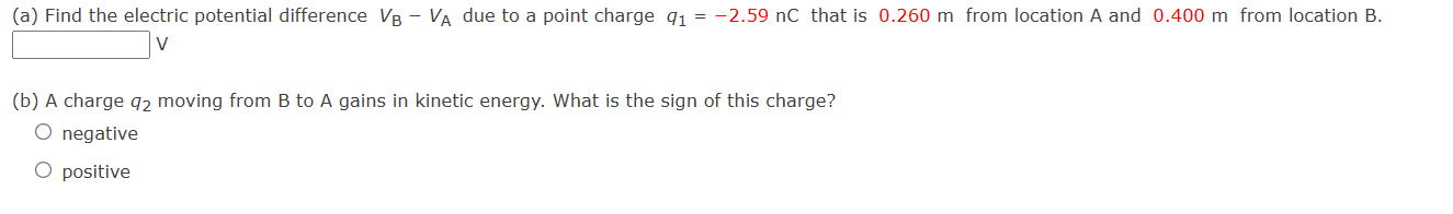 Solved (a) ﻿Find the electric potential difference VB-VA | Chegg.com