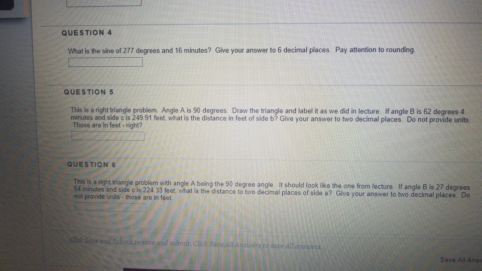 Solved QUESTION 4 What is the sine of 277 degrees and 16 | Chegg.com