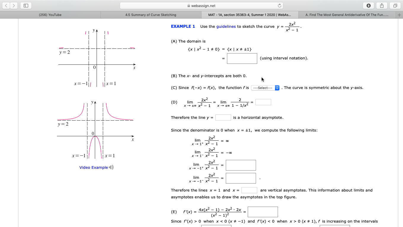 Solved: Webassign.net G (256) YouTube 4.5 Summary Of Curve... | Chegg.com