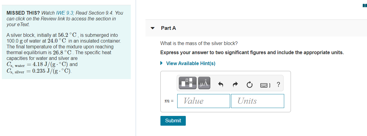Solved MISSED THIS? Watch IWE 9.3, Read Section 9.4. You can | Chegg.com