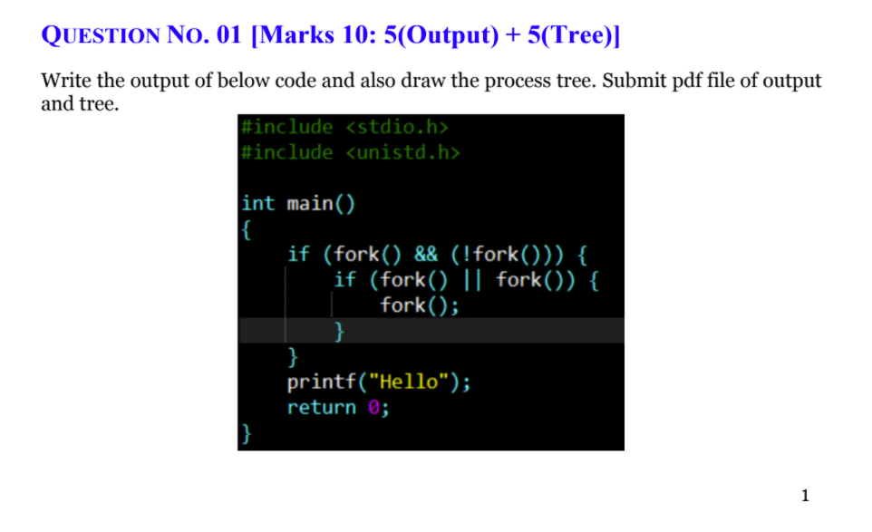 Solved QUESTION No. 01 [Marks 10: 5(Output) + 5(Tree)] Write | Chegg.com