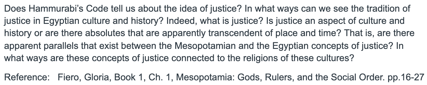 Solved Does Hammurabi's Code tell us about the idea of | Chegg.com