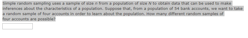 Solved Q3. Simple random sampling uses a sample of size n | Chegg.com