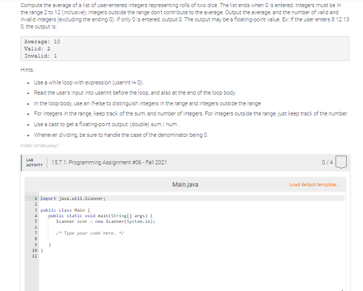 Solved Compute the average of a list of user-entered | Chegg.com