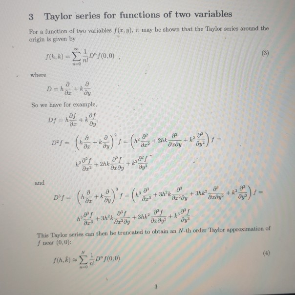 3 Taylor Series For Functions Of Two Variables For A 7830