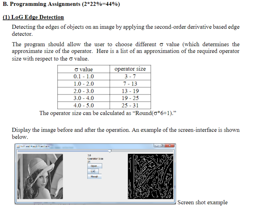 Solved Programming Assignments (2∗22%=44%) 1) LoG Edge | Chegg.com