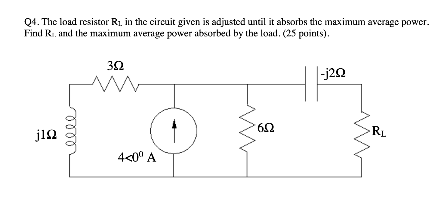 Solved Q4. The load resistor Rị in the circuit given is | Chegg.com