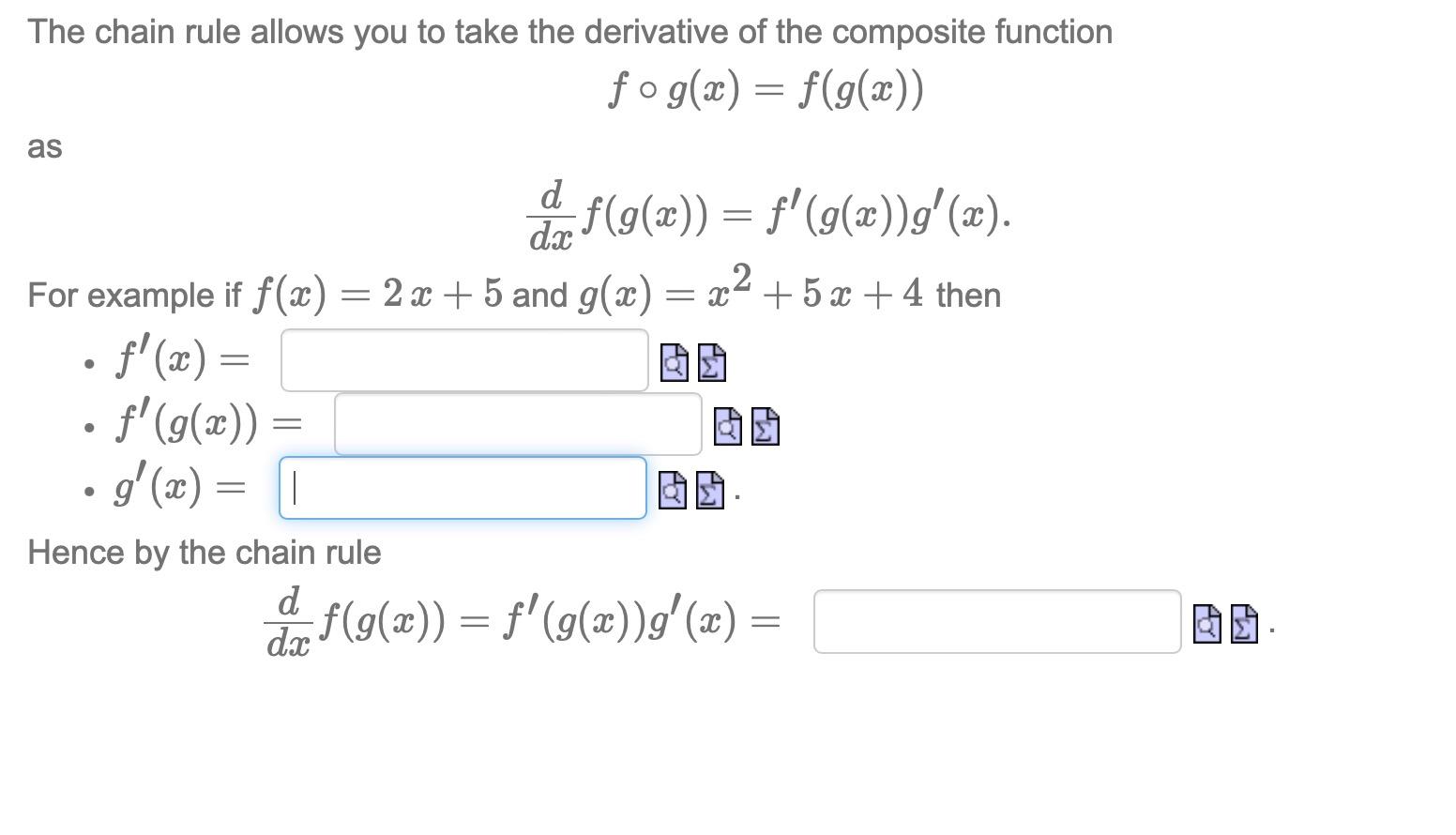 Solved The chain rule allows you to take the derivative of | Chegg.com