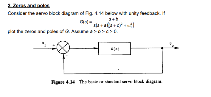 Solved 2. Zeros and poles Consider the servo block diagram | Chegg.com