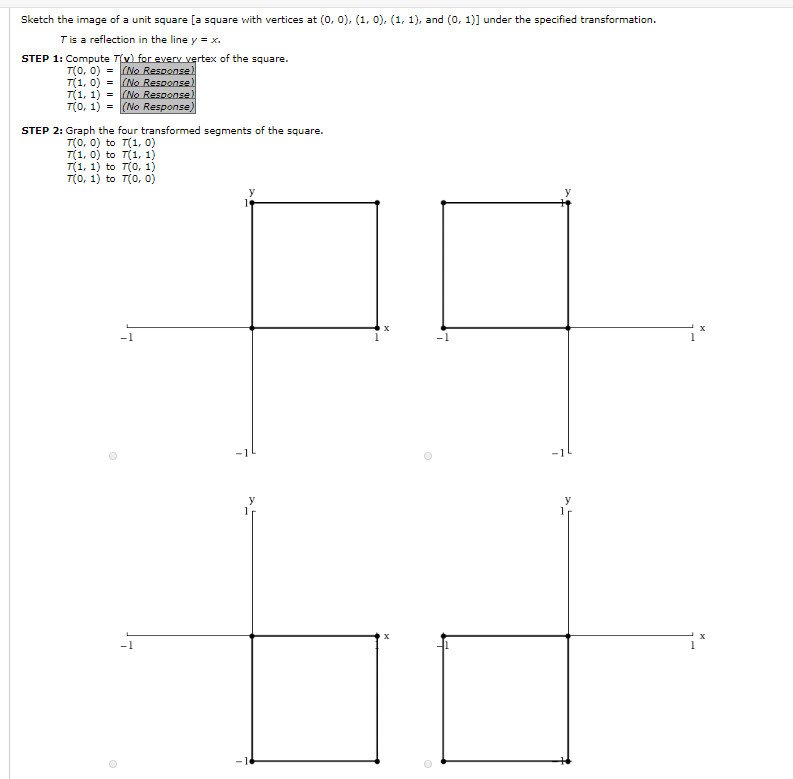 Solved Sketch the image of a unit square (a square with | Chegg.com