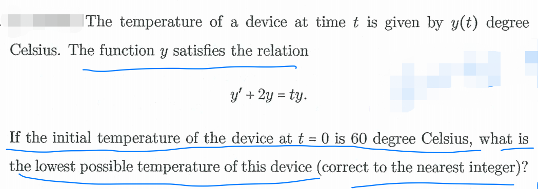 Solved The temperature of a device at time t is given by | Chegg.com