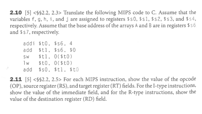 Solved Need 2.11 answer only! Using the MIPS code from | Chegg.com