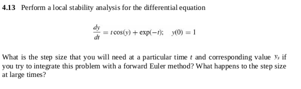 Solved 4.13 Perform a local stability analysis for the | Chegg.com
