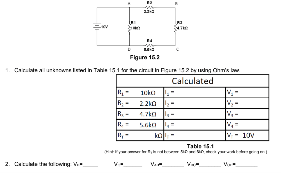 Solved Table 15.1 (Hint: If your answer for RT is not | Chegg.com