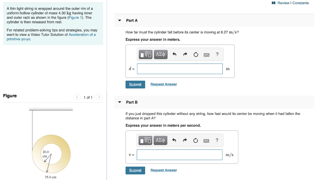Solved Review Constants Part A A thin light string is | Chegg.com