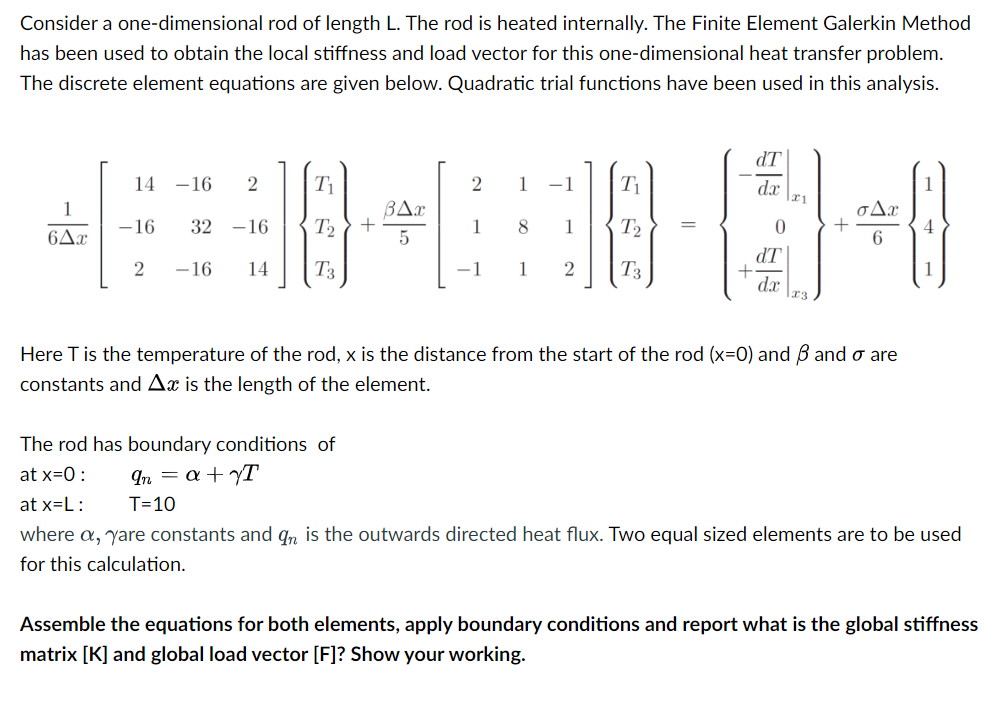 Consider a one-dimensional rod of length L. The rod | Chegg.com