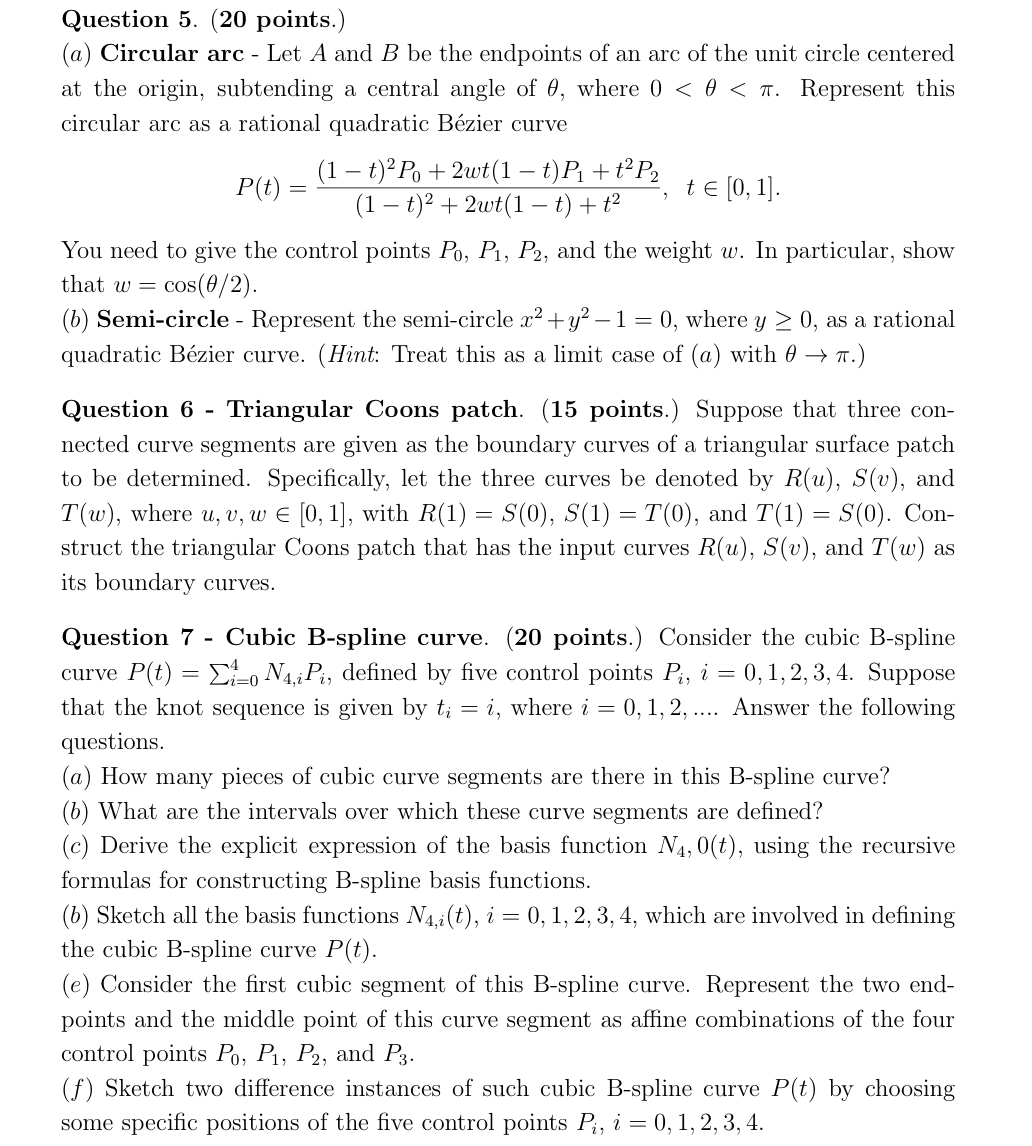 Solved Question 5 20 Points A Circular Arc Let A And 