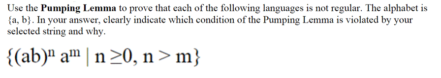 Use the Pumping Lemma to prove that each of the | Chegg.com