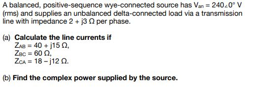 Solved A balanced, positive-sequence wye-connected source | Chegg.com