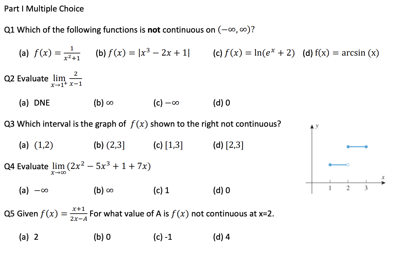 Solved Part I Multiple ChoiceQ1 ﻿Which of ﻿the following | Chegg.com