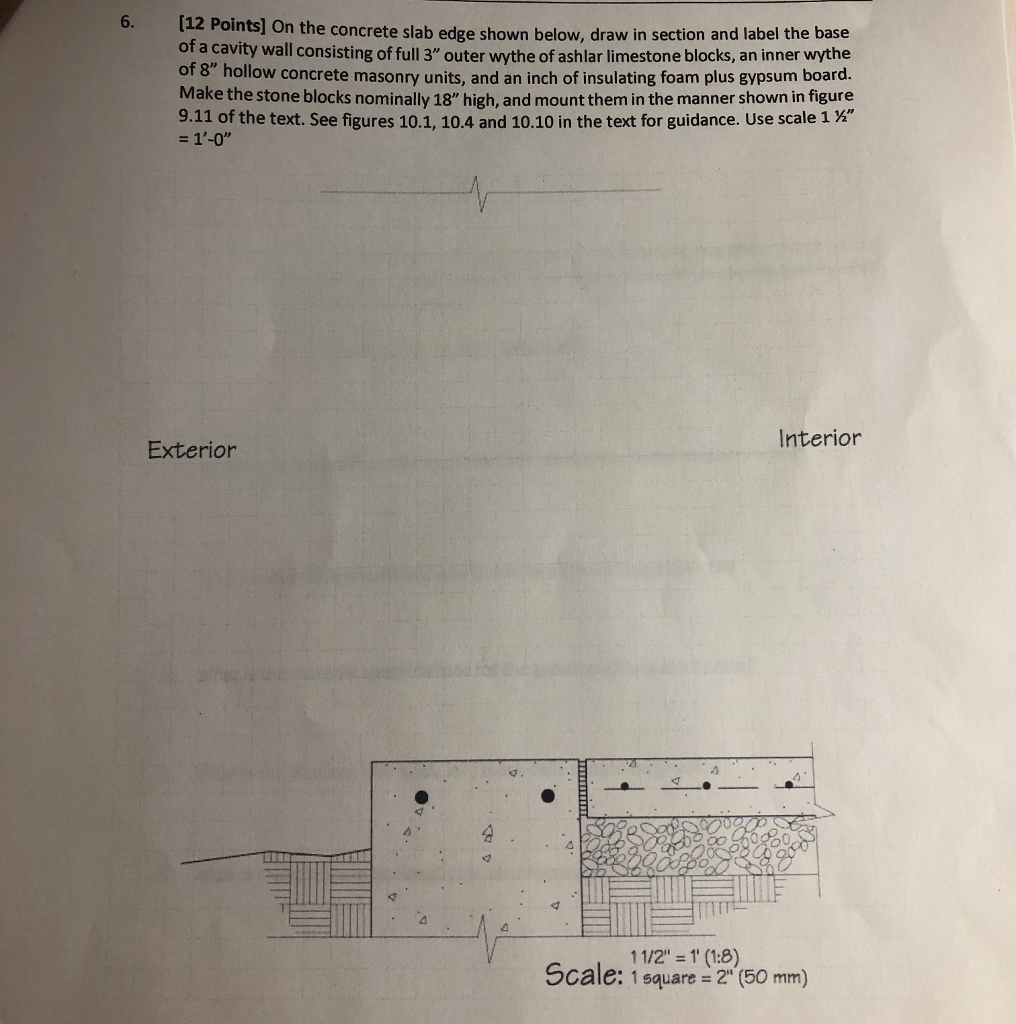 Solved Points] On the concrete slab edge shown below, draw | Chegg.com