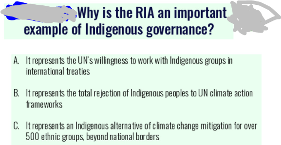 Solved Why is the RIA an important example of Indigenous | Chegg.com