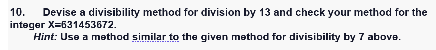 Solved Divisibility Rule by 7- Let −abcdeˉ represent a | Chegg.com