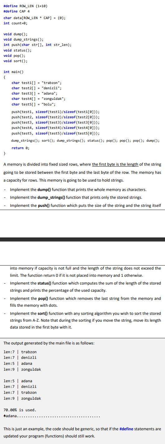 Solved A memory is divided into fixed sized rows, where the | Chegg.com