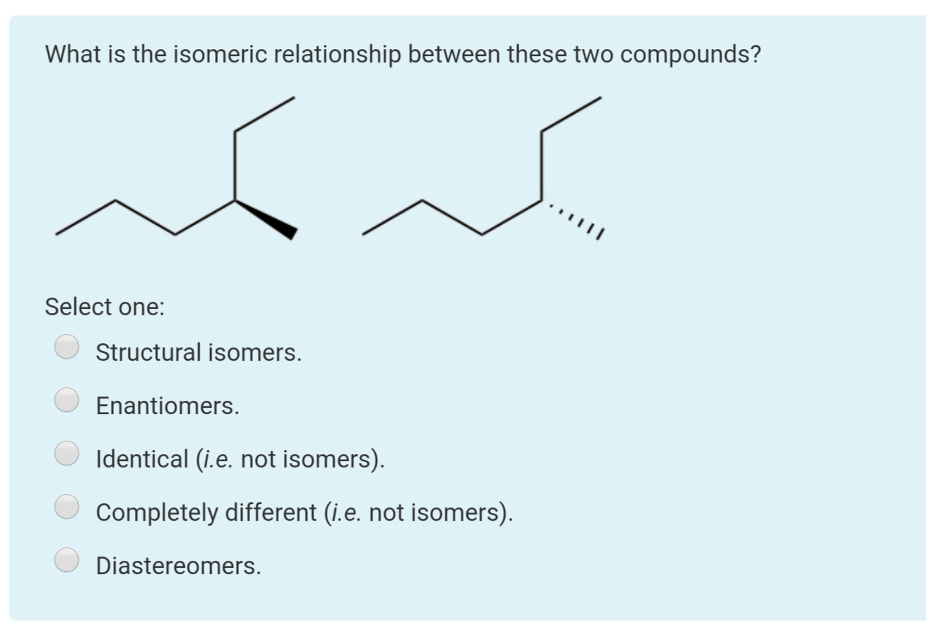 Solved What is the isomeric relationship between these two | Chegg.com
