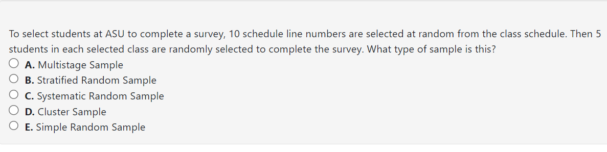 Solved To select students at ASU to complete a survey, 10 | Chegg.com
