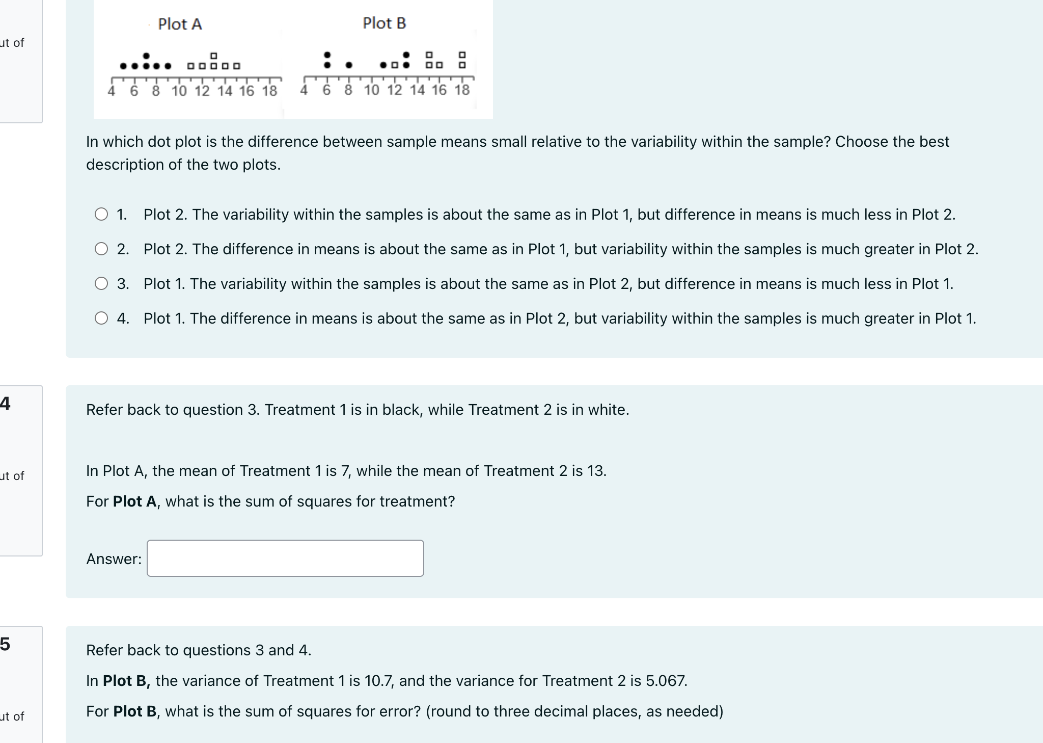Solved In which dot plot is the difference between sample | Chegg.com