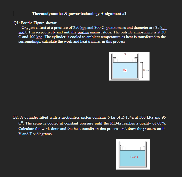 Solved Thermodynamics \& power technology Assignment \#2 | Chegg.com