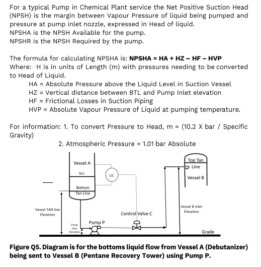 Solved For a typical Pump in Chemical Plant service the Net | Chegg.com