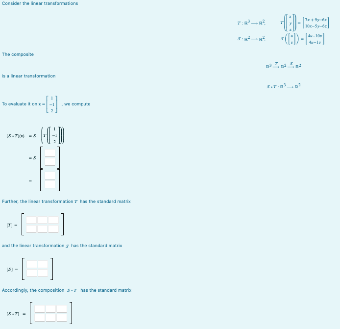Solved Consider the linear transformations | Chegg.com