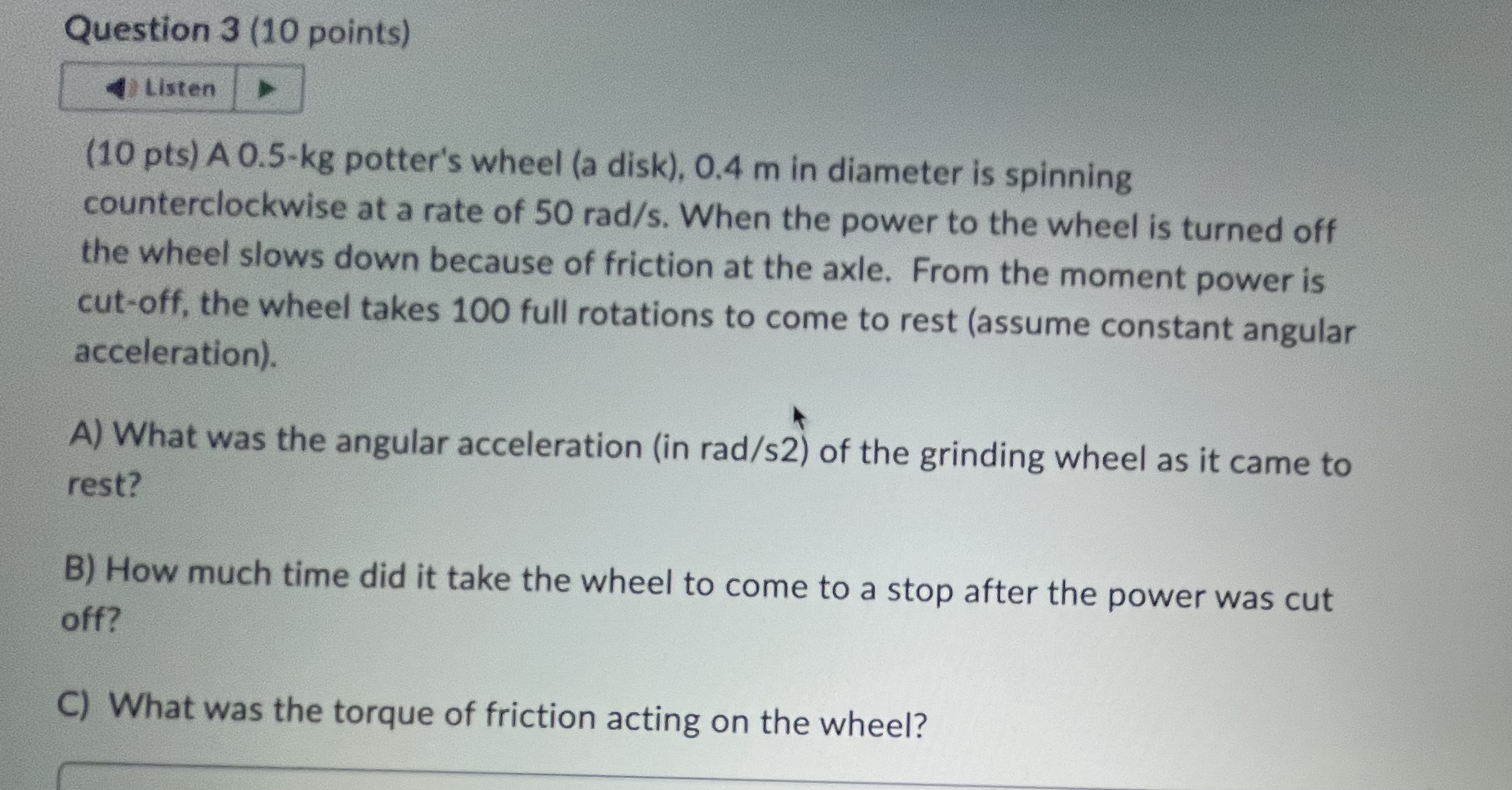 Solved Question 3 (10 ﻿points)(10 ﻿pts) ﻿A 0.5-kg potter's | Chegg.com