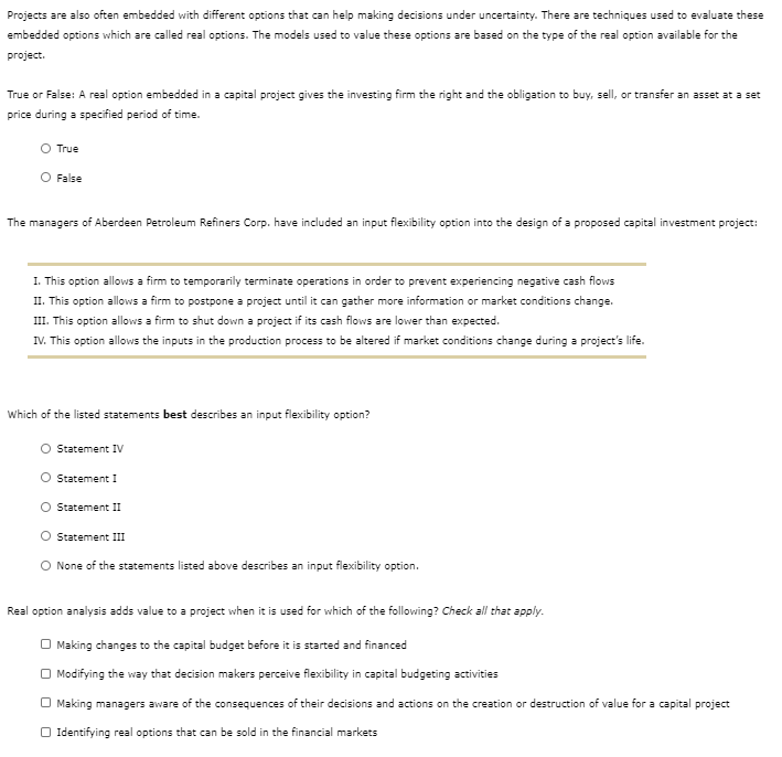 Solved Projects are also often embedded with different | Chegg.com