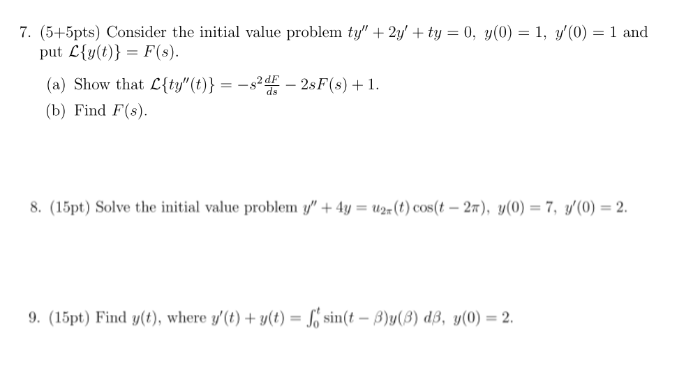 Solved 7. (5+5pts) Consider the initial value problem | Chegg.com