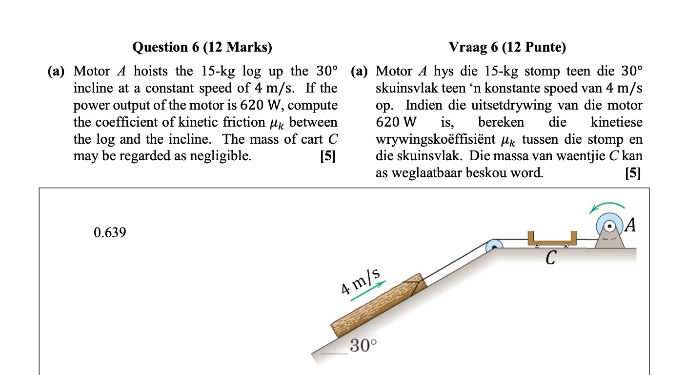 Solved Question 6 (12 ﻿Marks)(a) ﻿Motor A hoists the | Chegg.com
