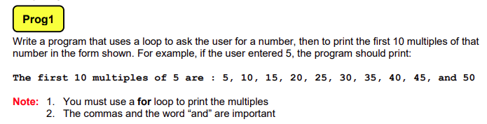 Solved Prog1 Write a program that uses a loop to ask the | Chegg.com