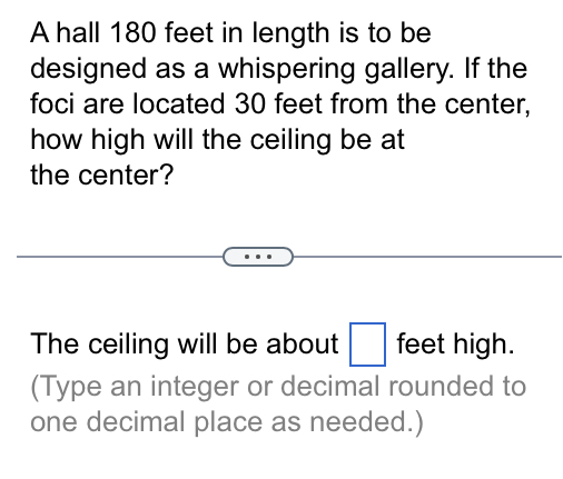 Solved A hall 180 feet in length is to be designed as a | Chegg.com