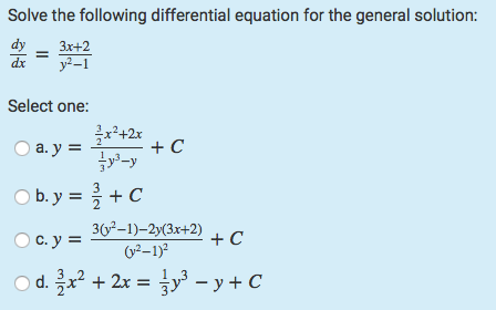 Solved Solve the following differential equation for the | Chegg.com