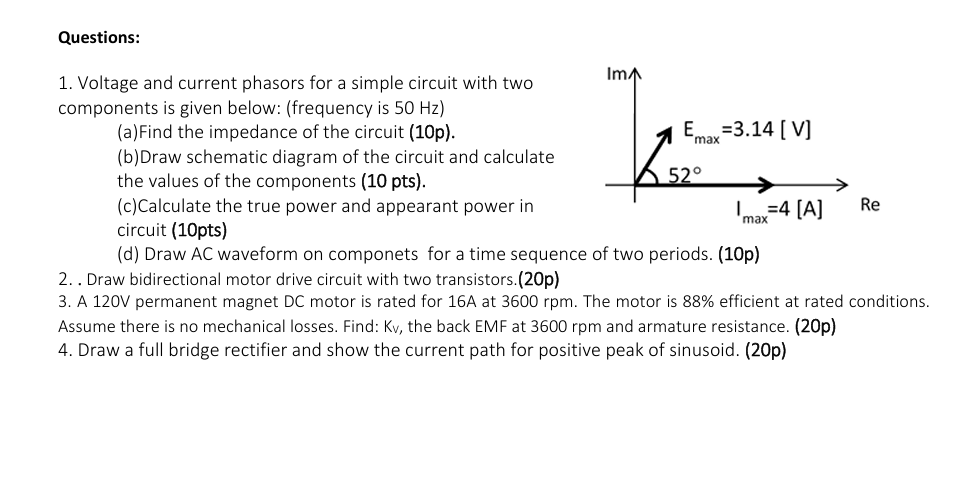 Solved . ﻿Draw bidirectional motor drive circuit with two | Chegg.com