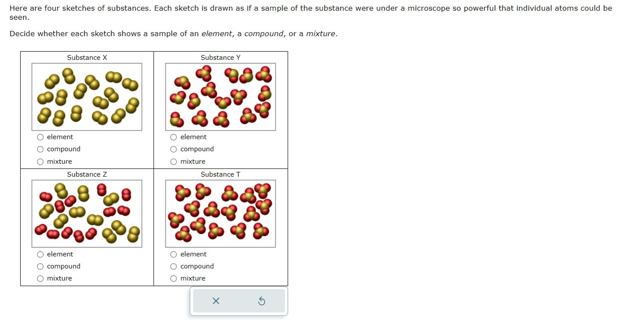 Solved Here are four sketches of substances. Each sketch is | Chegg.com