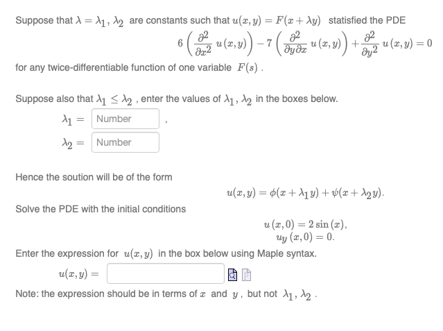 Solved Suppose That λ λ1 λ2 Are Constants Such That Chegg