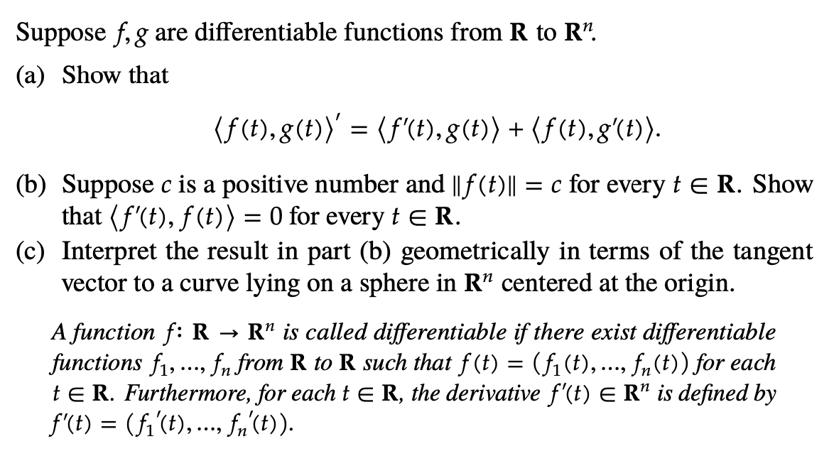 Solved Suppose f,g are differentiable functions from R to | Chegg.com