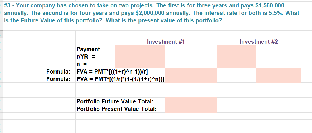 Solved Directions: Using the financial functions of Excel | Chegg.com