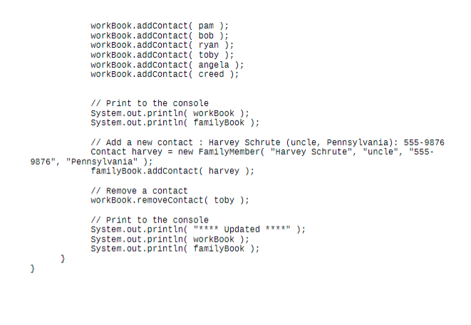 Solved This class will represent an Address Book, defined as | Chegg.com