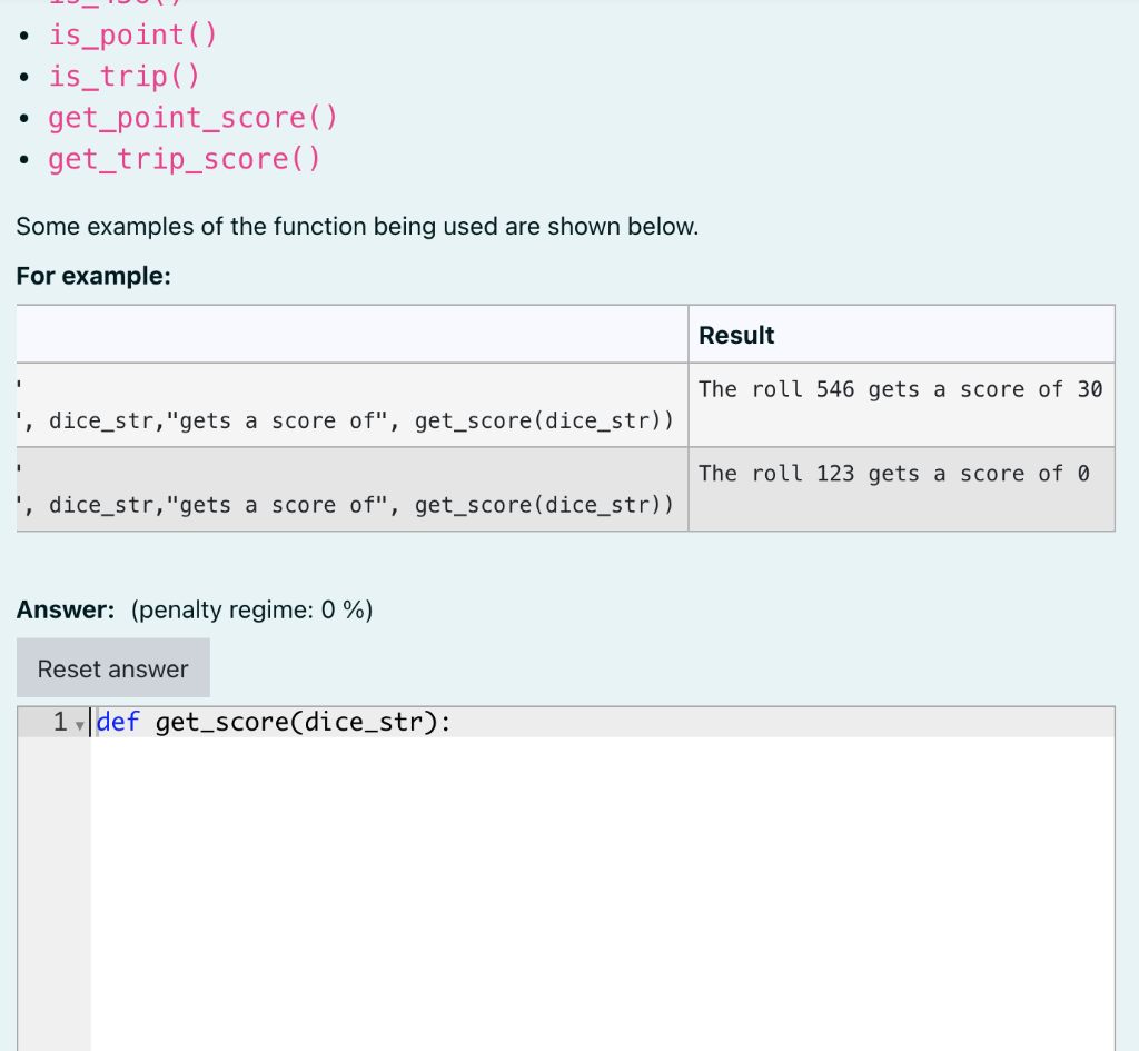 Solved Complete the get_score() function that takes a single | Chegg.com